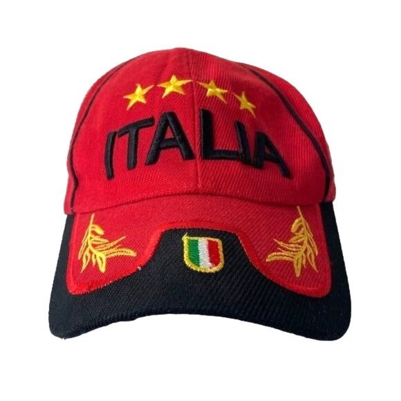 Source Unknown | Accessories | Vintage Italia Italy Red Embroidered Hat ...